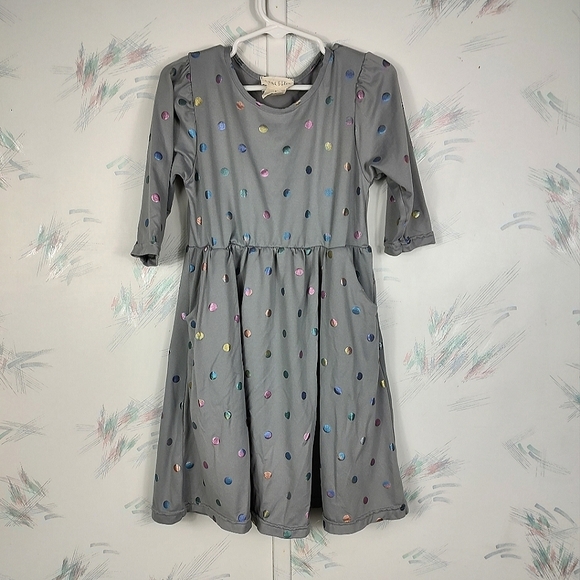 Emma & Elsa | Dresses | Emma Elsa Gray Polka Dot Dress 6 | Poshmark